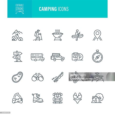 Camping Icons Editable Stroke High Res Vector Graphic Getty Images