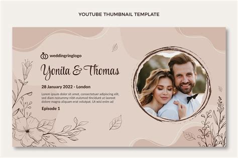 Miniatura Desenhada à Mão Do Youtube Do Casamento Vetor Grátis