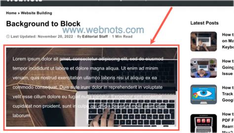 How To Add Or Remove Background In Wordpress Gutenberg Blocks Webnots