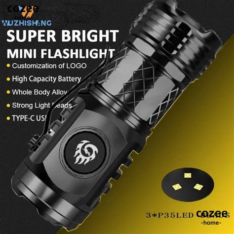 Cozee Mini Flashlight Front Lighting Flashlight Abs Thumb Flashlight Super Strong Illumination