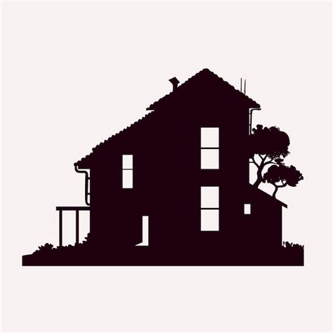 Silueta De Casa De Diseño Plano Vector Gratis