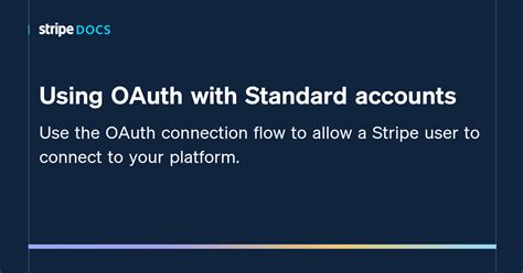 Using Oauth With Standard Accounts Stripe Documentation