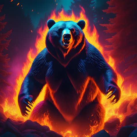 Fire Bear 1 Digital Art Nft Collection