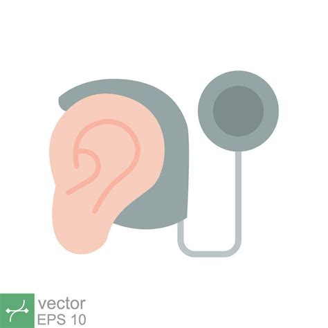 Cochlear Implant Icon Simple Flat Style Cybernetics Human Ear With