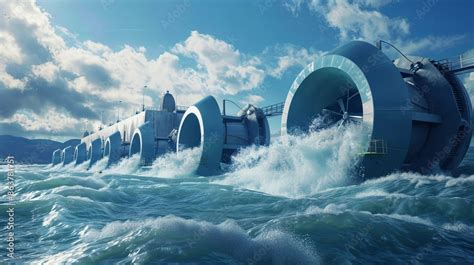 A Tidal Energy Facility With Underwater Turbines Harnessing Energy From