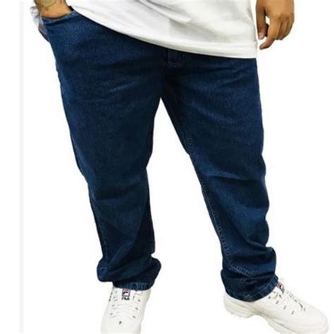 Calça Jeans Masculina Plus Size Lavagem Clara Com Elastano Escorrega