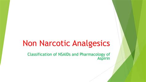 Solution Lecture No 9f Classification Of Non Narcotic Analgesic And P