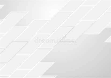 Grey White Minimal Tiles Tech Geometric Background Stock Illustration