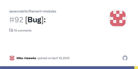 Bug · Issue 92 · Savannabitsfilament Modules · Github