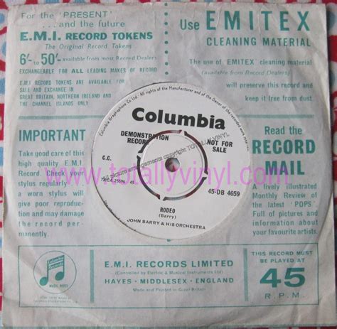 Totally Vinyl Records Barry And His Orchestra John The Menace 7