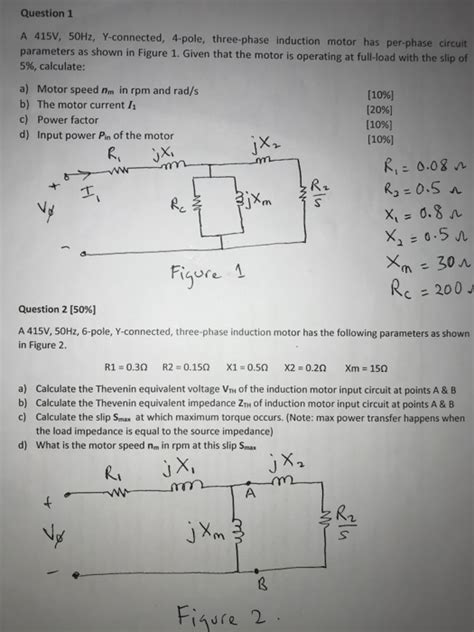 Solved Question 1 A 415v 50hz Y Connected 4 Pole