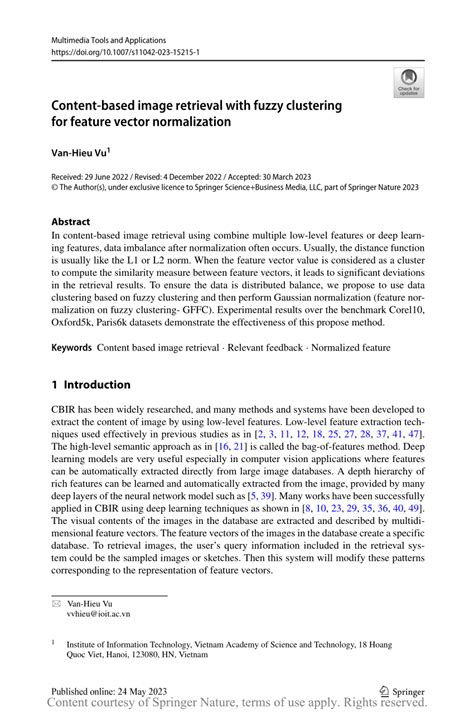 Content Based Image Retrieval With Fuzzy Clustering For Feature Vector