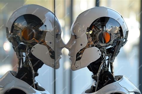 Premium Photo A Detailed Image Of A Robots Head With A Mirror