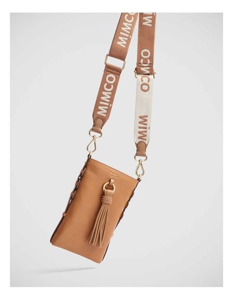 Mimco Webbing Bag Strap In Caramel Myer