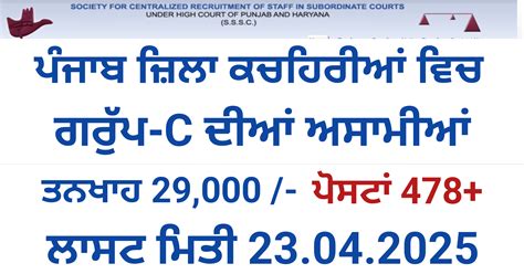 ਪੰਜਾਬ ਅਤੇ ਹਰਿਆਣਾ ਹਾਈ ਕੋਰਟ ਭਰਤੀ 2025 Punjab And Haryana High Court