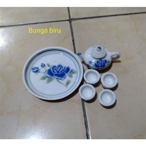 Jual Miniatur Keramik Teko Gelas Teh Miniature Tea Set China Shopee