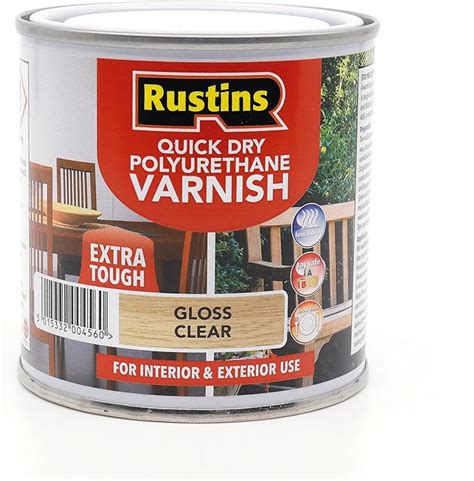 Rustins Quick Dry Polyurethane Varnish Gloss Clear 250ml Amazon Com