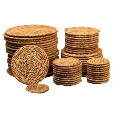Natural Rattan Coaster Tea Cup Mat Pot Heat Resist Vicedeal