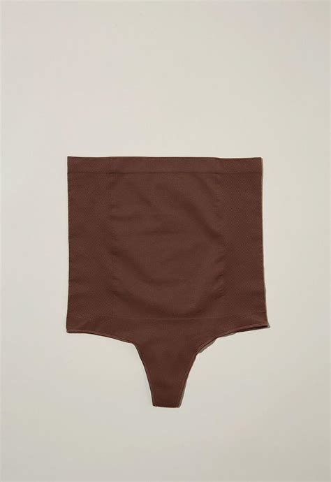 Plus Seamless Shapewear High Waist G String Brief Espresso