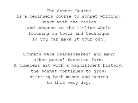 the sonnet course creative writing wellsville ny usa