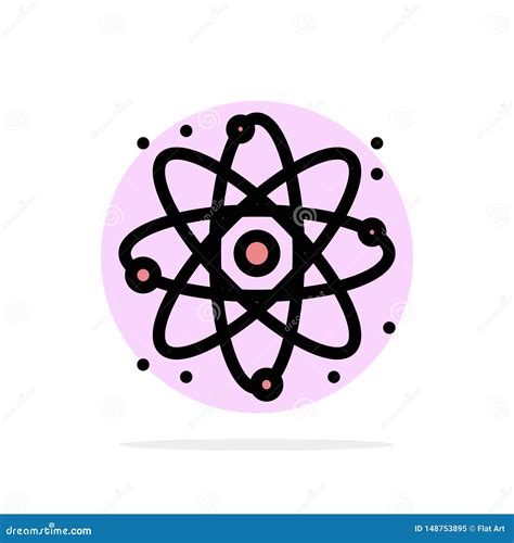 Physics React Science Abstract Circle Background Flat Color Icon
