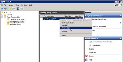 configuring active directory federation server 2 0 as an idp for oracle