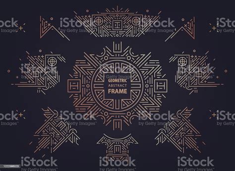 벡터 의 집합 아르 데코 황금 테두리 프레임 1920 년대 스타일의 창조적 인 템플릿 트렌디 한 표지 그래픽 포스터 개츠비