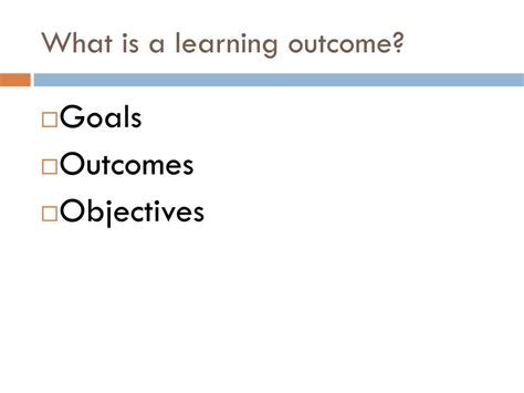 Ppt Developing Learning Outcomes Powerpoint Presentation Free