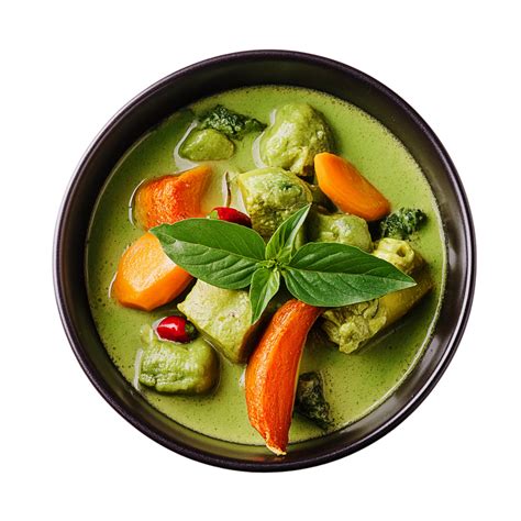 Green Curry On Plate Thai Food 47309554 Png