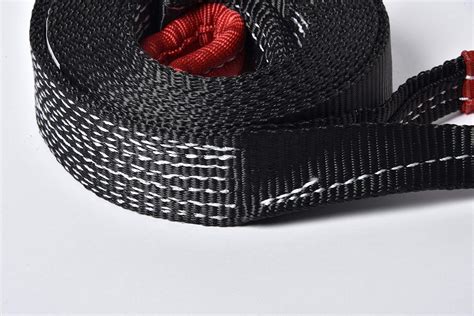 Higear 2in 30ft Blue Tow Strap 6 5 Ton Polyester Rope With 2 Loops 14 000lb Towing