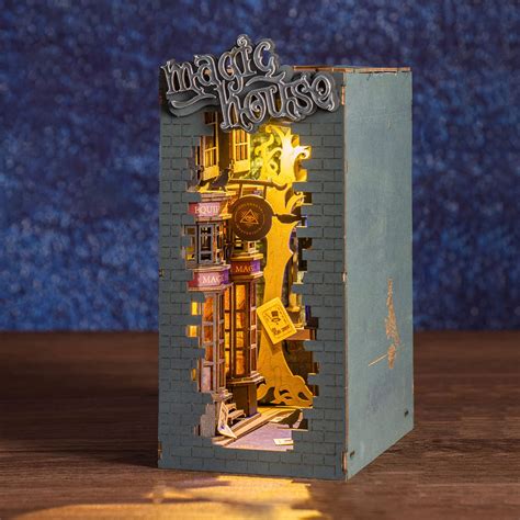 Rolife Diy Book Nook Kit 3d Wooden Puzzle Bookshelf Insert Decor With Led Diy Bookend Diorama