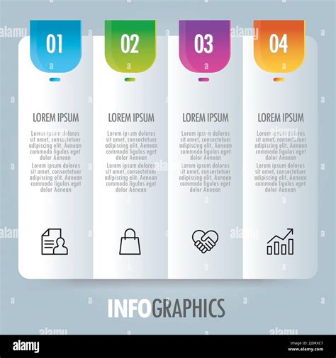 Colorful Modern Digital Infographics Template Four Options Numbered