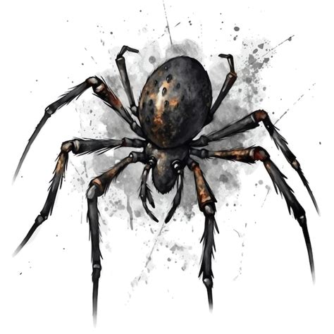 Premium Ai Image Gothic Spider Watercolor Illustration