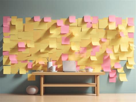 Premium Photo Sticky Notes On The Wall Creative Background For Notes