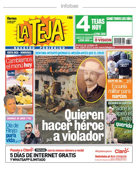 La Teja Costa Rica Viernes 7 De Julio De 2017 Infobae
