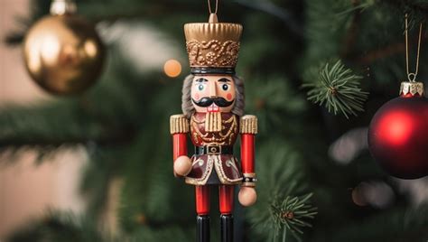 Premium Ai Image Nutcracker Ornament On Tree