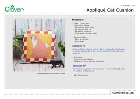 Appliquè Cat Cushion Home