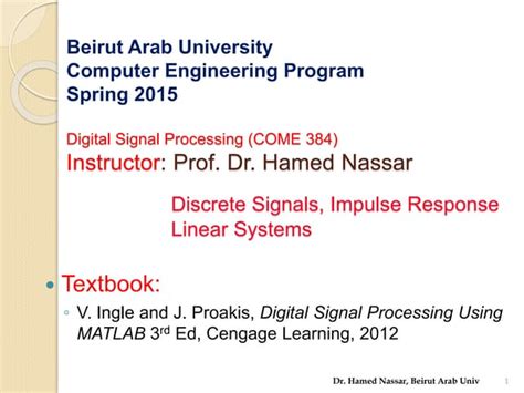 Overlap Add Overlap Save Digital Signal Processing Pptx