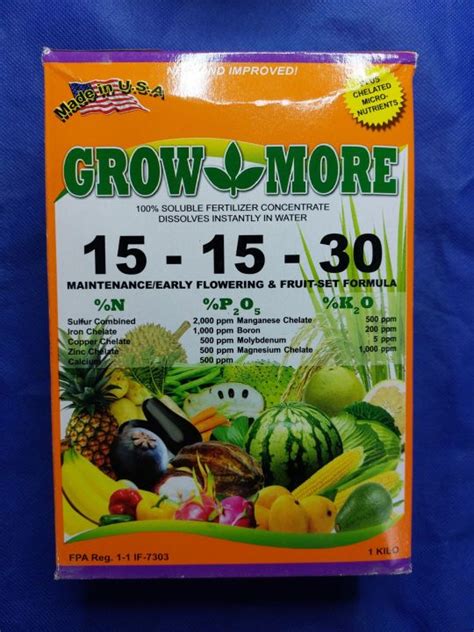 GROW MORE 15 15 30 NPK 1 KILO Early Flowering Fruit Set Stage