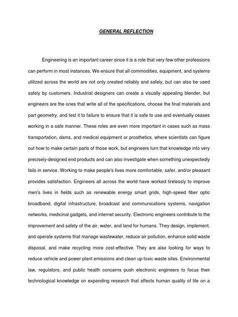 General Reflection Ece Laws Pdf Engineer Dignity
