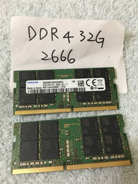 二手筆電記憶體ddr4 32g 2666 Pc4 32g 2666 Samsung三星，筆記型記憶體 Nb 32g Ddr4 2666 二手良