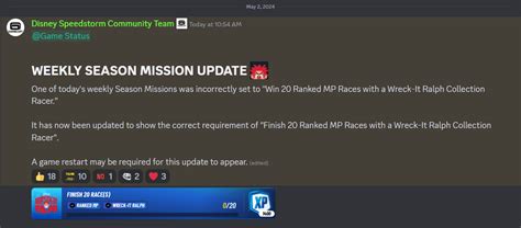 Community Team One Of Todays Weekly Season Missions Was Incorrectly