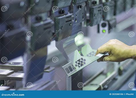 Operation Of Hydraulic Bending Machine With Forming Die By Skill Operator The Sheet Metal