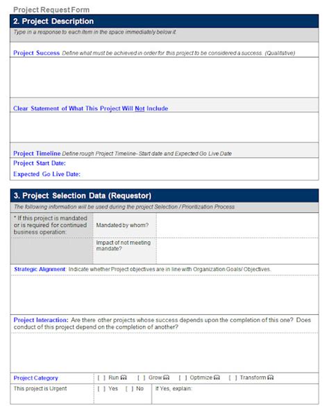 Office Forms Project Request Form 5 Pages