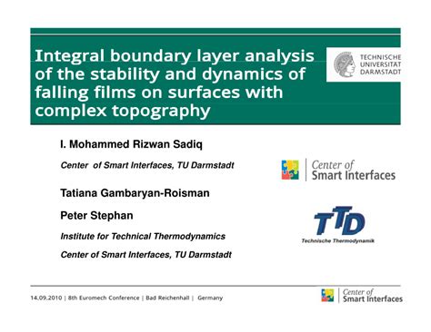 PDF Integral Boundary Layer Analysis Of The Stability And Dynamics Of Falling Films On
