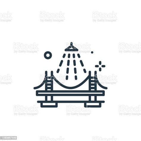 흰색 배경에서 격리된 브리지 벡터 아이콘입니다 웹 사이트 디자인 및 모바일 앱 개발을위한 개요 얇은 라인 브리지 아이콘 얇은 선