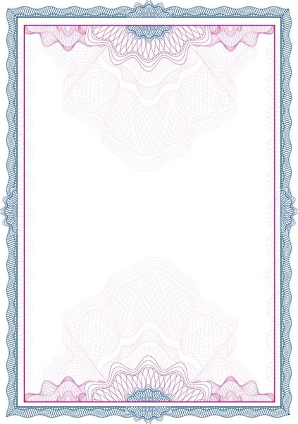 Certificate Border Template Colored Classical Seamless Design Vectors