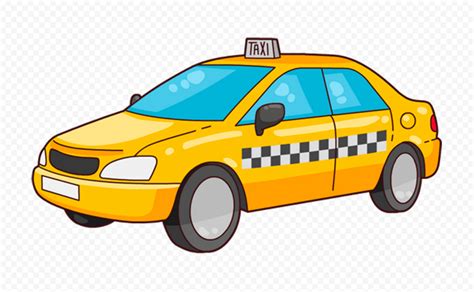 Cartoon Yellow Cab Taxi Car Front View Png Citypng