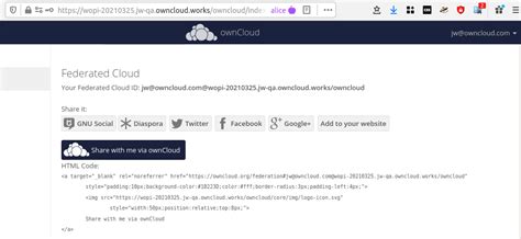[qa] add to your website link is useless · issue 40501 · owncloud core