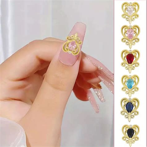 3d 하트 지르콘 네일 아트 라인 석 손톱 용품 합금 네일 아트 장식 매력 4 Pcs Temu Korea
